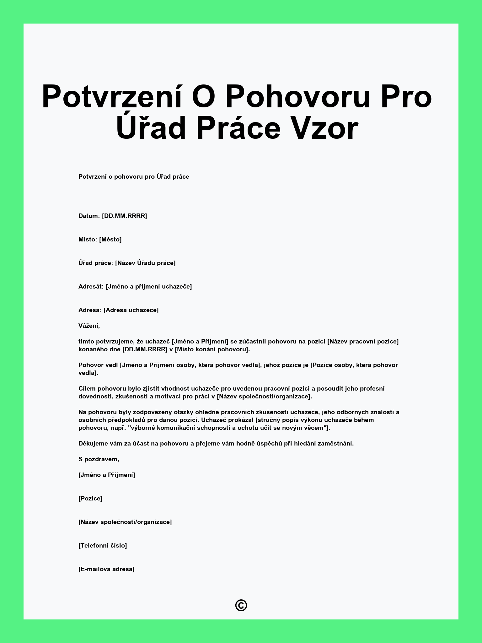 Potvrzen O Pohovoru Pro ad Pr ce Vzor Potvrzen O Pohovoru Pro ad Pr ce Vzor